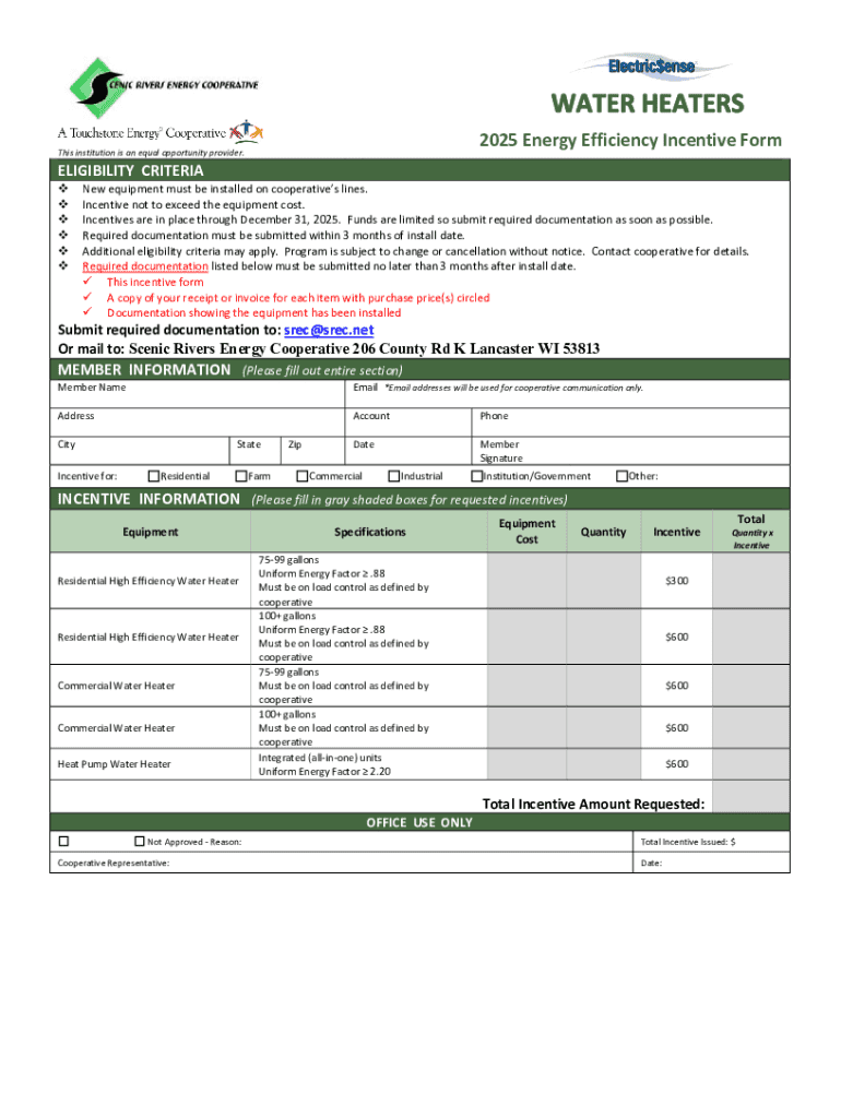 Fillable Online 2025 Energy Efficiency Incentive Form Fax Email Print - pdfFiller