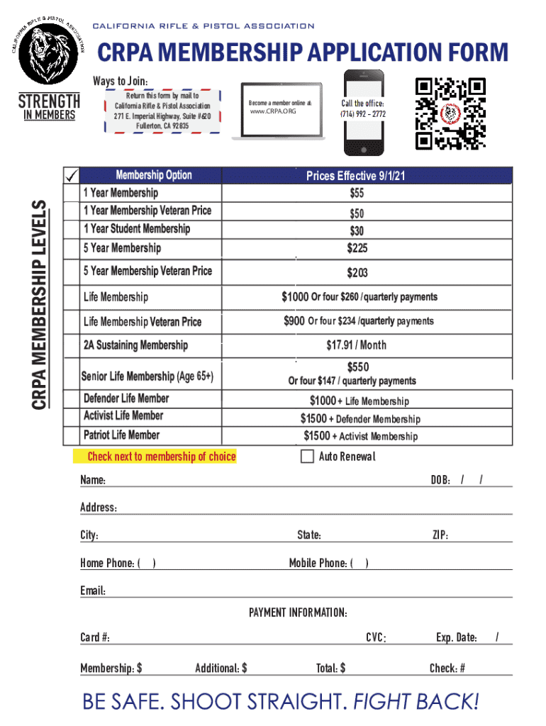 Fillable Online Crpa Membership Application Fax Email Print - pdfFiller