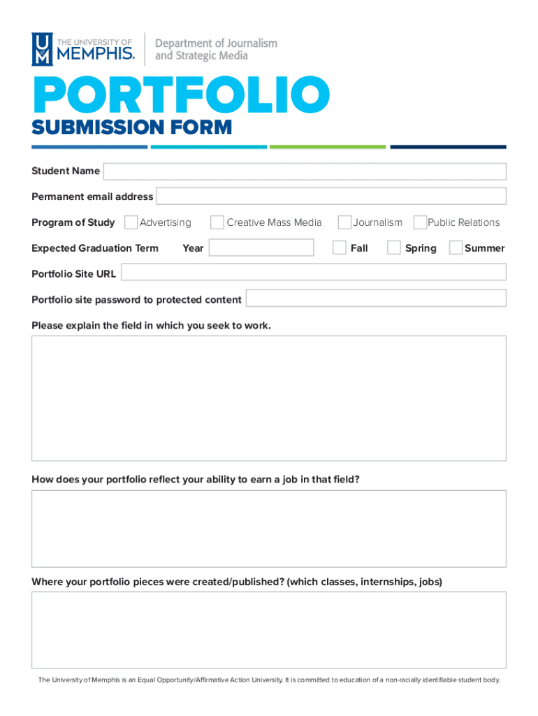 Fillable Online Portfolio Submission Form Fax Email Print - pdfFiller