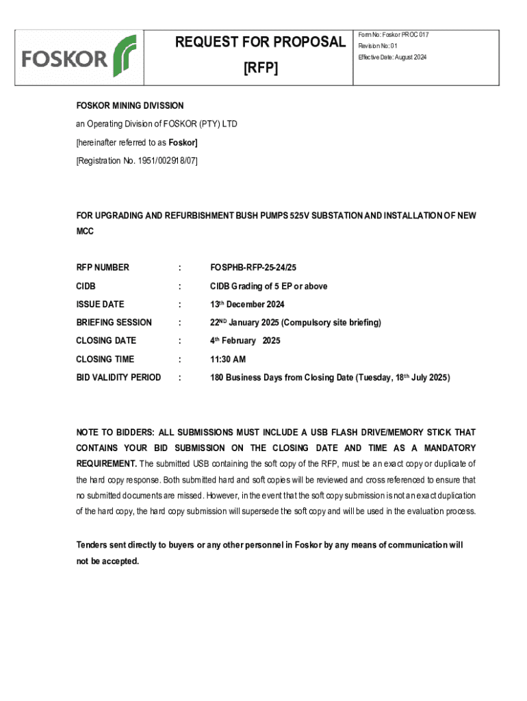 Fillable Online Foskor Rfp Number: Fosphb-rfp-25-24/25 Fax Email Print ...