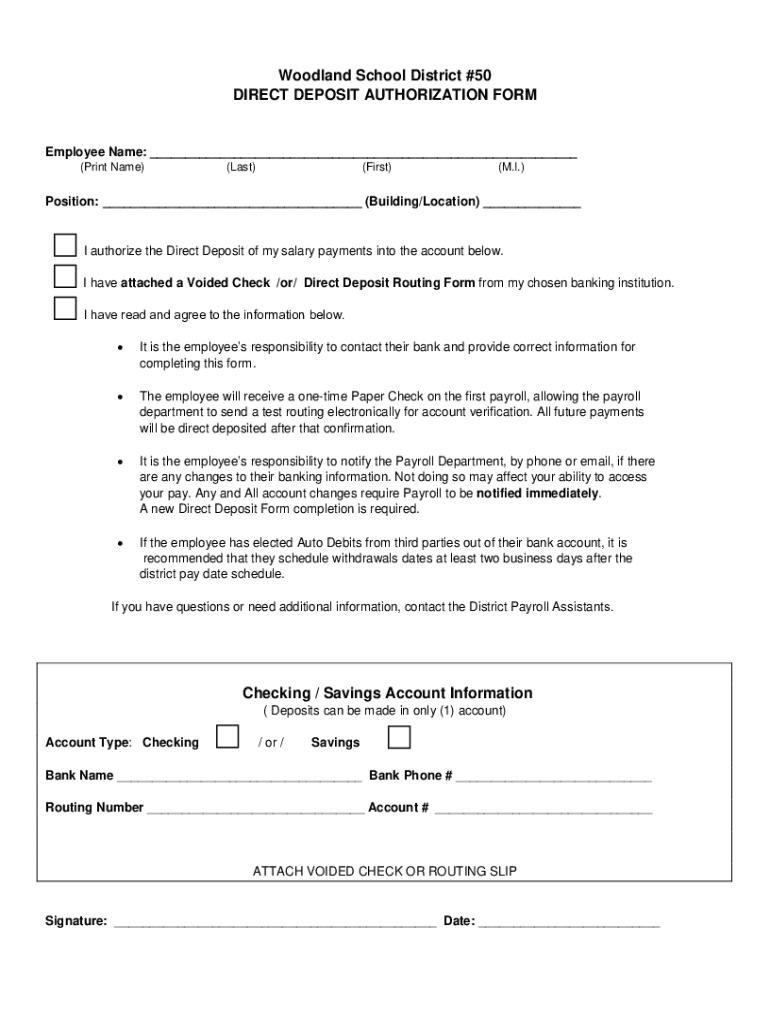 Fillable Online Direct Deposit Authorization Fax Email Print - pdfFiller