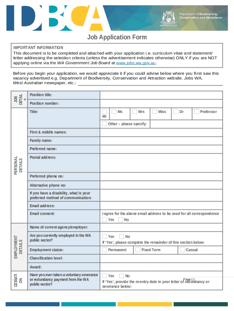Job Application Doc Template | pdfFiller