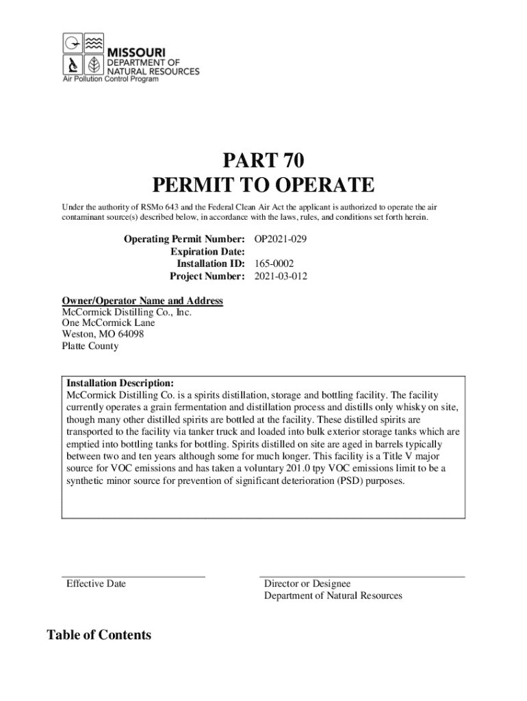 Fillable Online Permit to Operate Fax Email Print - pdfFiller