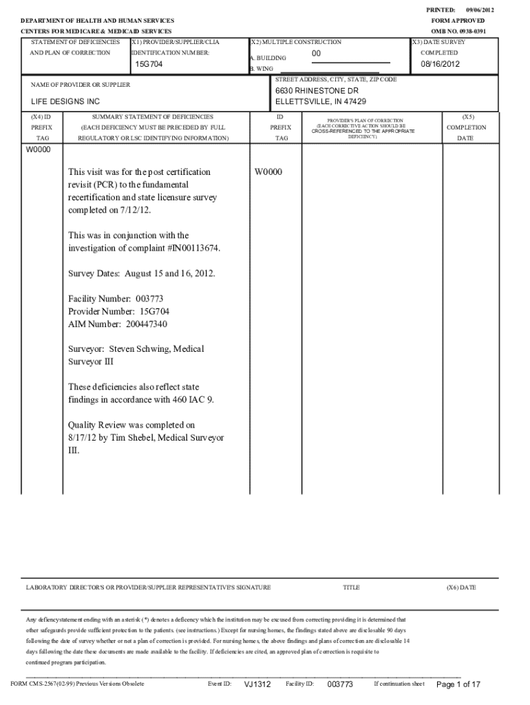 Fillable Online Department of Health and Human Services Statement of ...