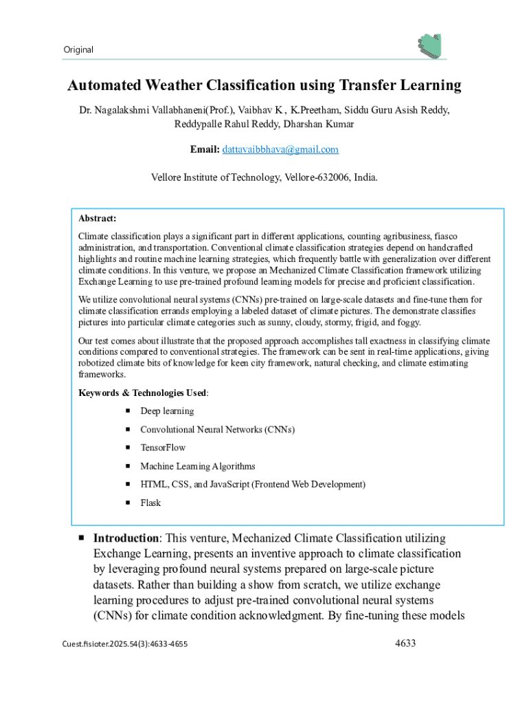 Fillable Online Automated Weather Classification Fax Email Print ...