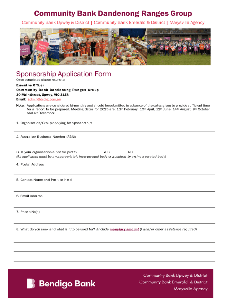 Fillable Online Sponsorship Application Form Fax Email Print - pdfFiller