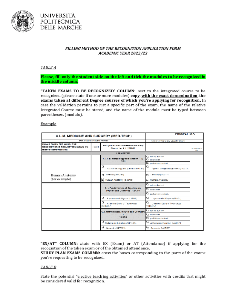 Fillable Online Application for Recognition of Academic Credits Fax Email Print - pdfFiller