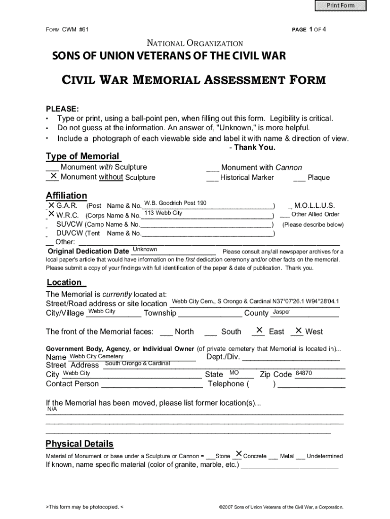 Fillable Online Form Cwm #61 Fax Email Print - pdfFiller