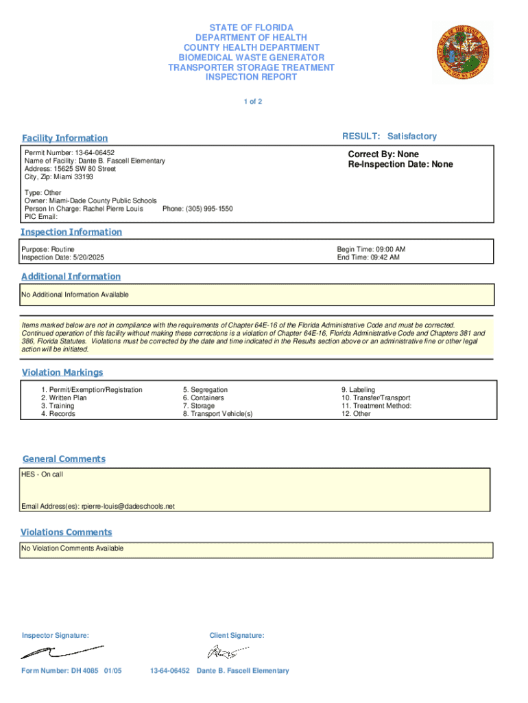 Fillable Online Biomedical Waste Inspection Report Fax Email Print - pdfFiller