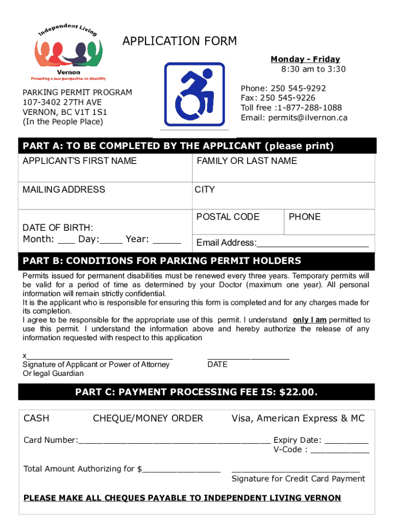 Fillable Online Parking Permit Program Fax Email Print - pdfFiller