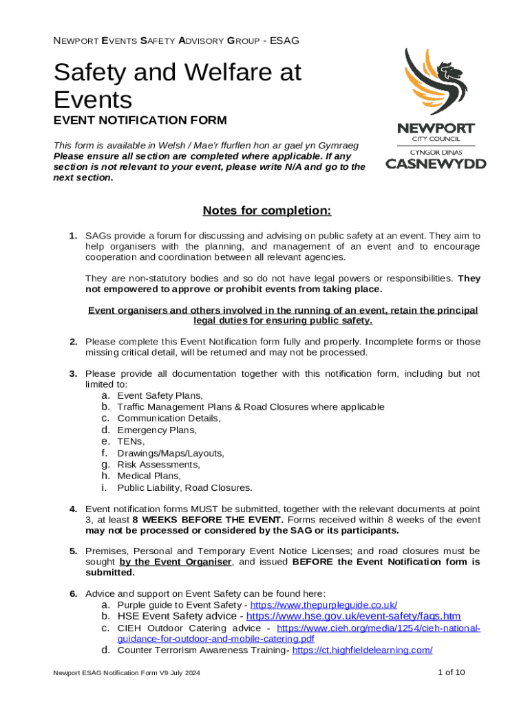 Event Notification Doc Template | pdfFiller