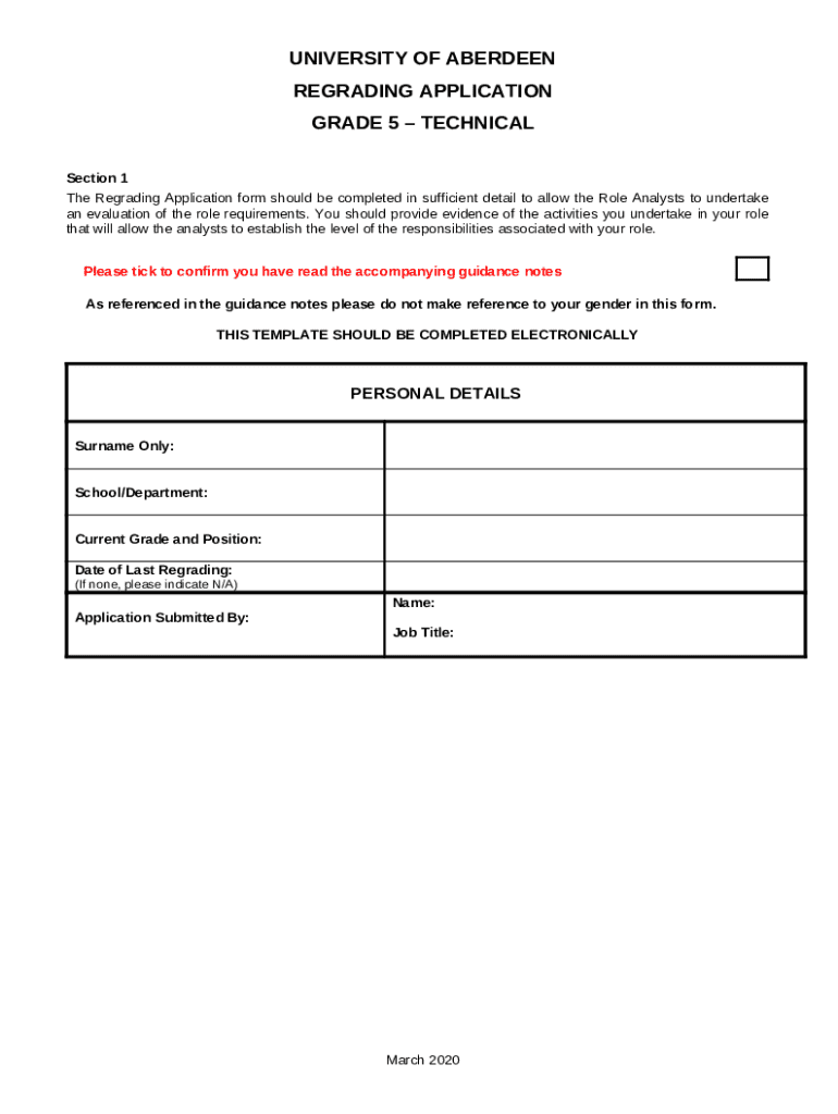 Regrading Application Doc Template | pdfFiller