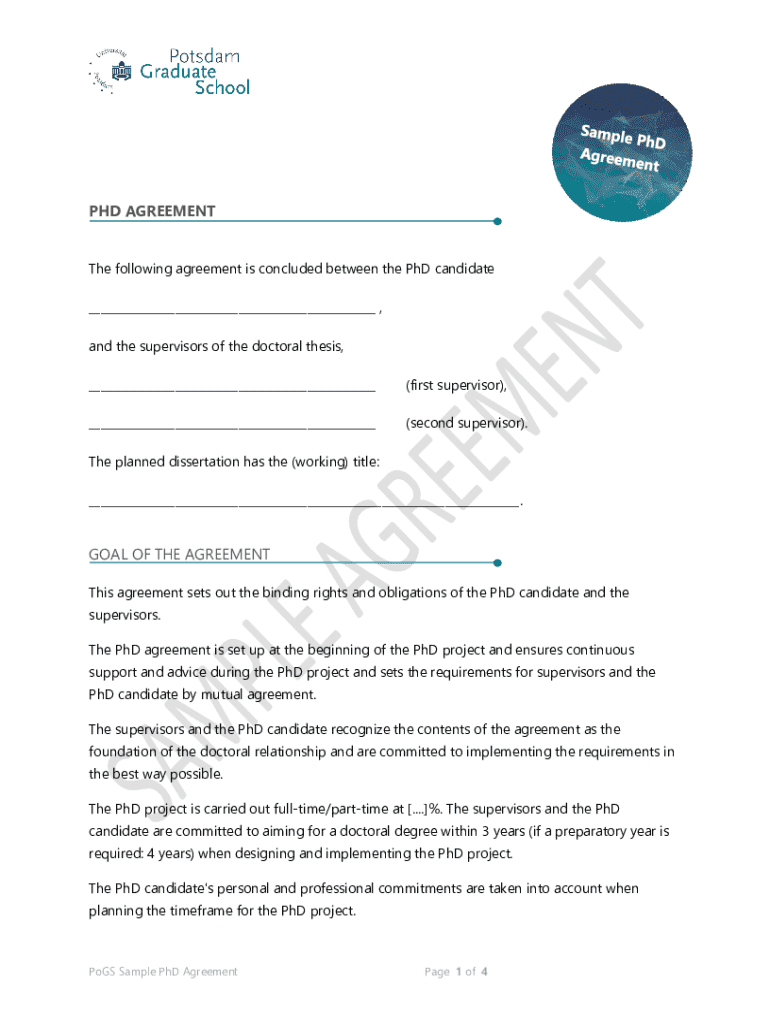 Fillable Online Phd Agreement Fax Email Print - pdfFiller