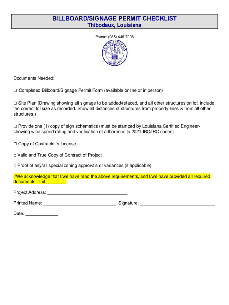 Fillable Online Billboard/signage Permit Application Fax Email Print ...