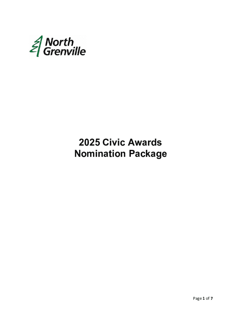 Fillable Online 2025 Civic Awards Nomination Fax Email Print - pdfFiller