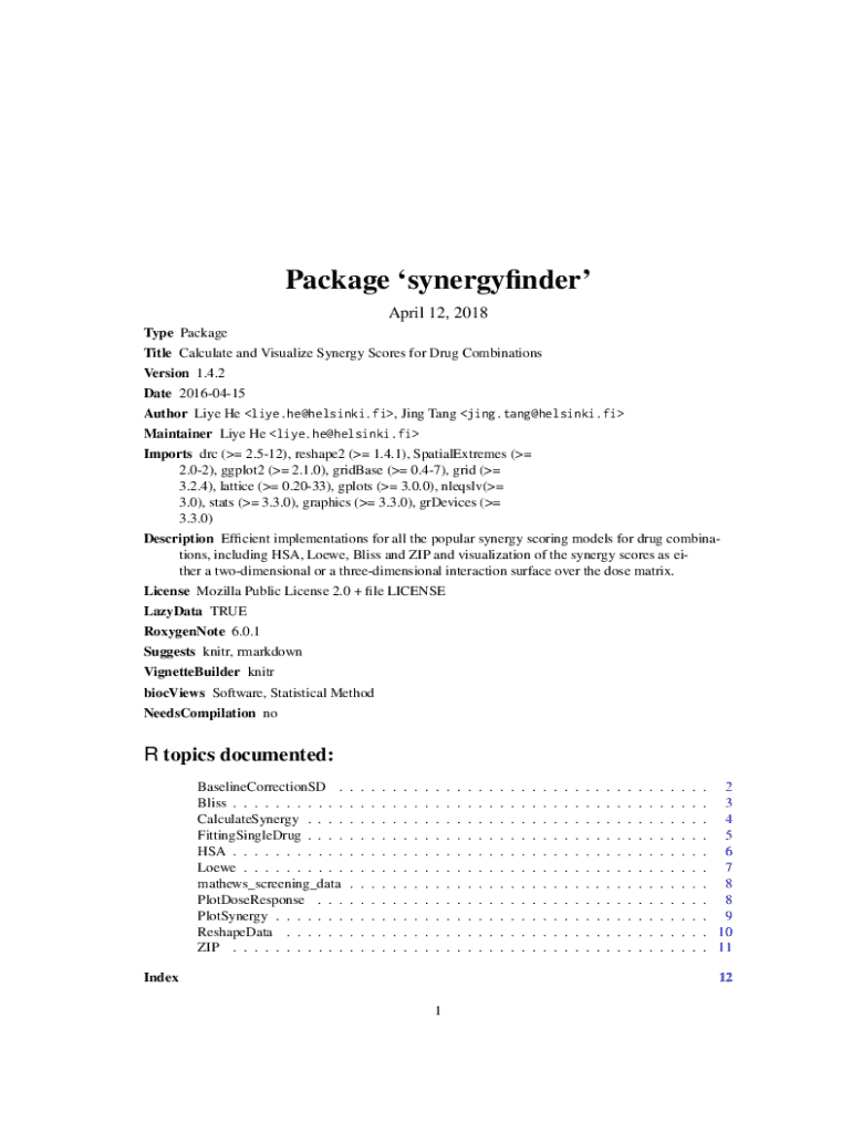 Fillable Online Calculate and Visualize Synergy Scores for Drug ...