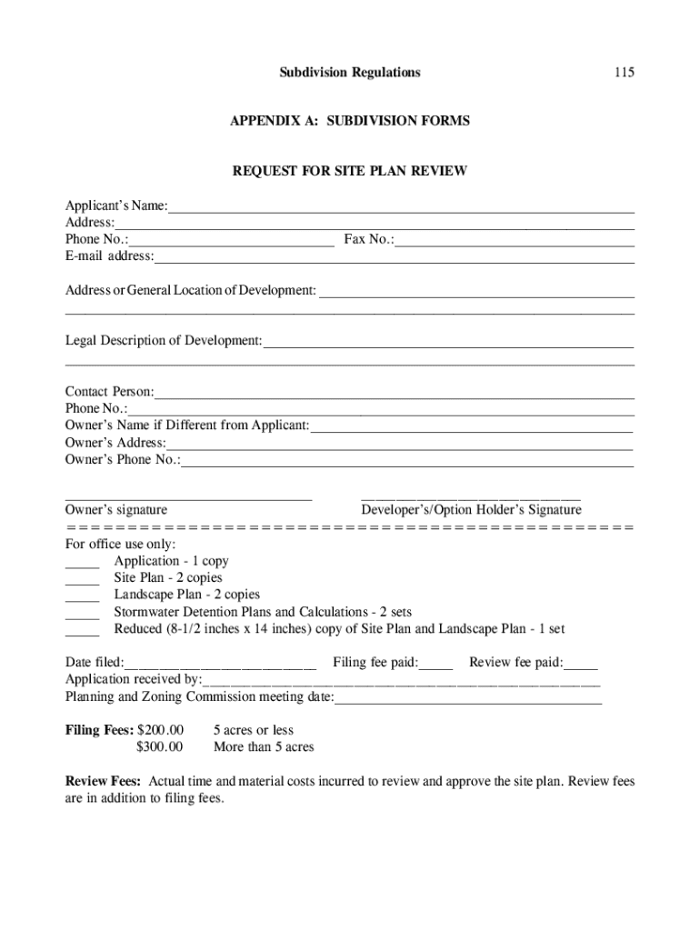 Fillable Online Subdivision Forms Fax Email Print - pdfFiller