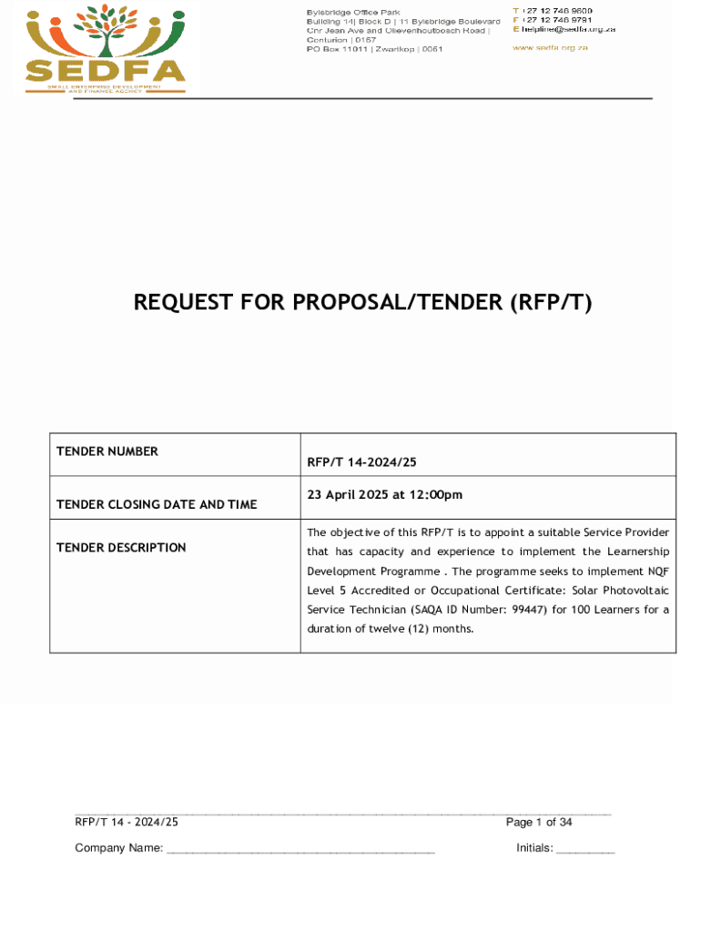 Fillable Online Rfp/t 14-2024/25 Fax Email Print - pdfFiller