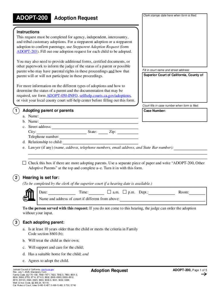 Fillable Online Adoption Request Fax Email Print - pdfFiller