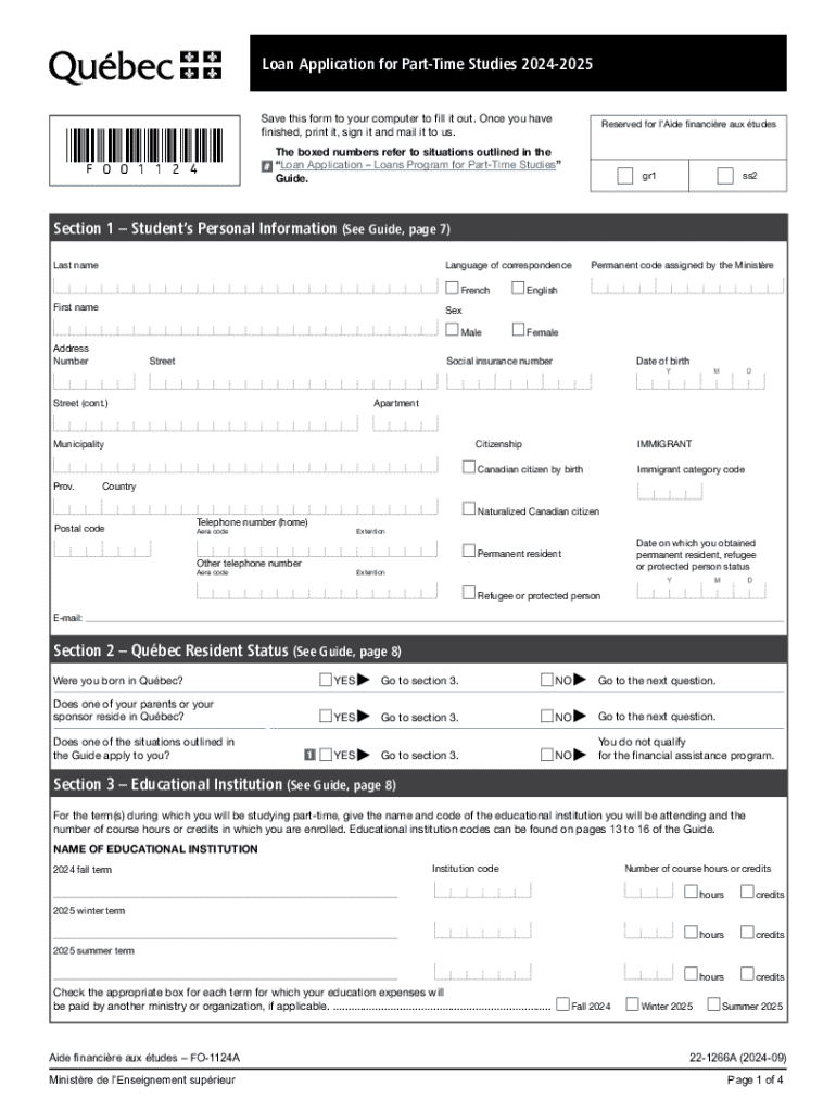 Fillable Online Loan Application for Part-time Studies 2024-2025 Fax Email Print - pdfFiller