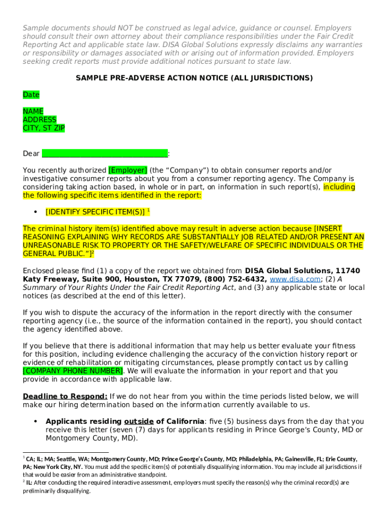 Adverse Action Notice Requirements: HR's Essentials Doc Template ...
