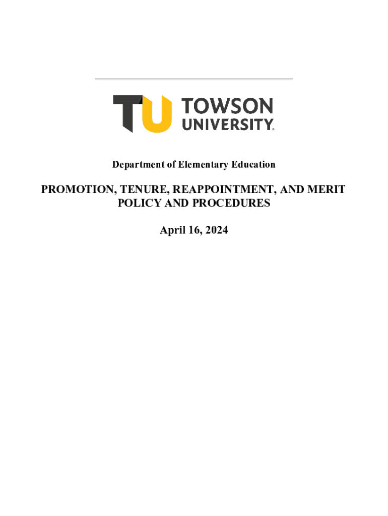 Fillable Online Promotion, Tenure, Reappointment, and Merit Policy and Procedures Fax Email ...