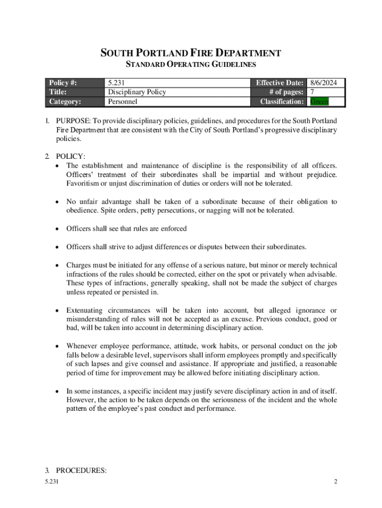 Fillable Online Disciplinary Policy Fax Email Print - pdfFiller