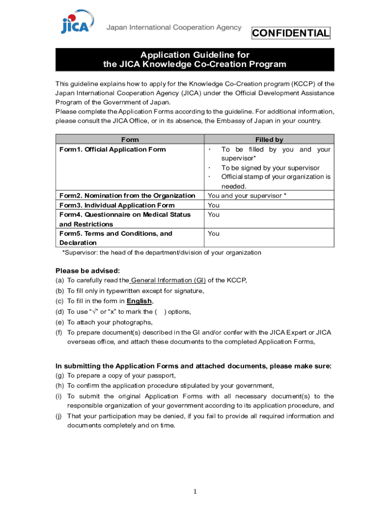 Fillable Online Application Guideline for the Jica Knowledge Co-creation Program Fax Email Print ...
