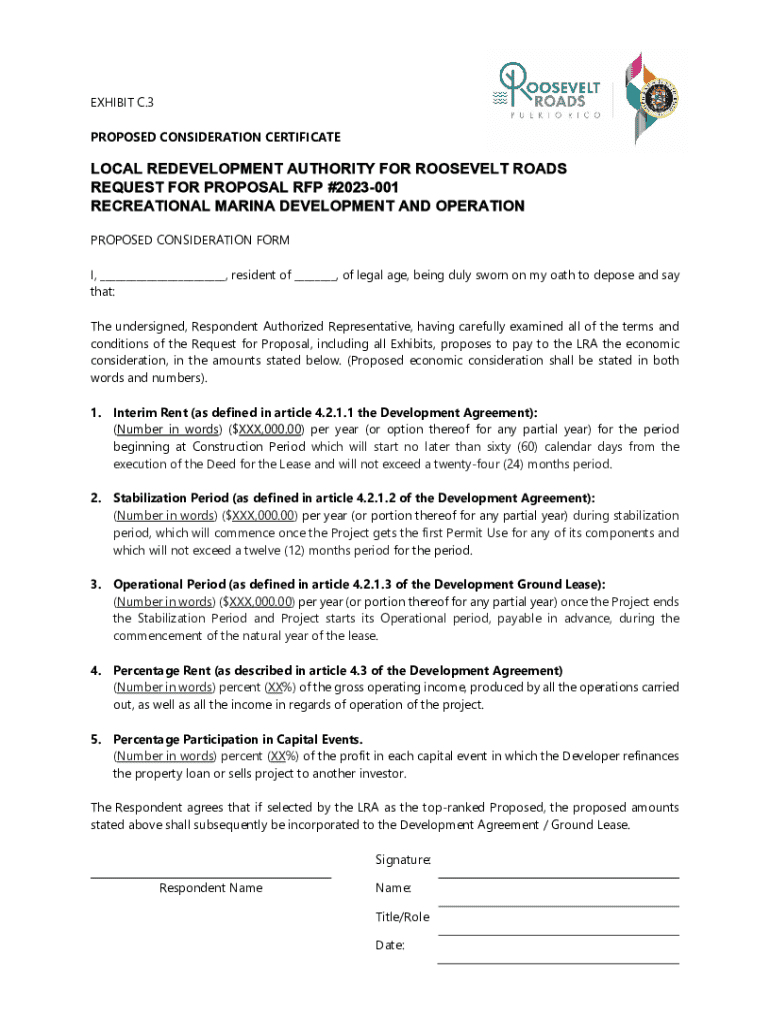 Fillable Online Proposed Consideration Certificate Fax Email Print ...
