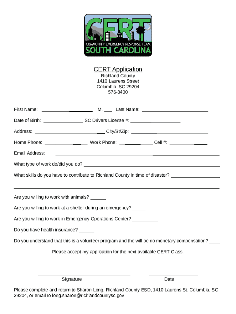 Cert Application Doc Template | pdfFiller