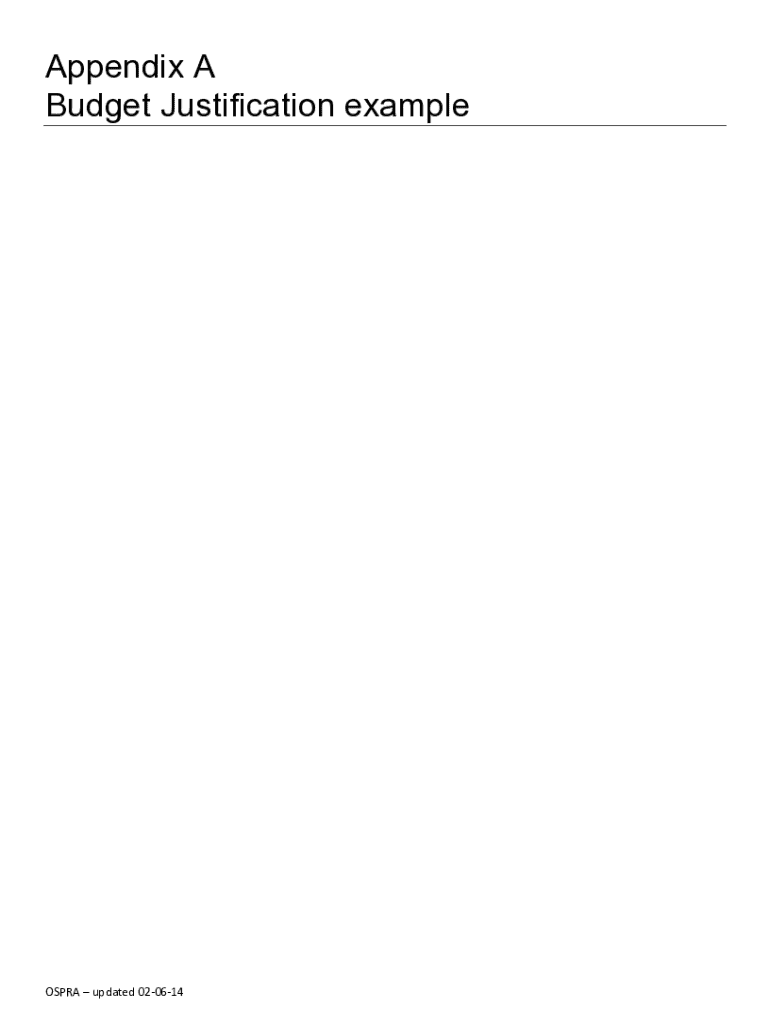 Fillable Online Budget Justification Example Fax Email Print - pdfFiller