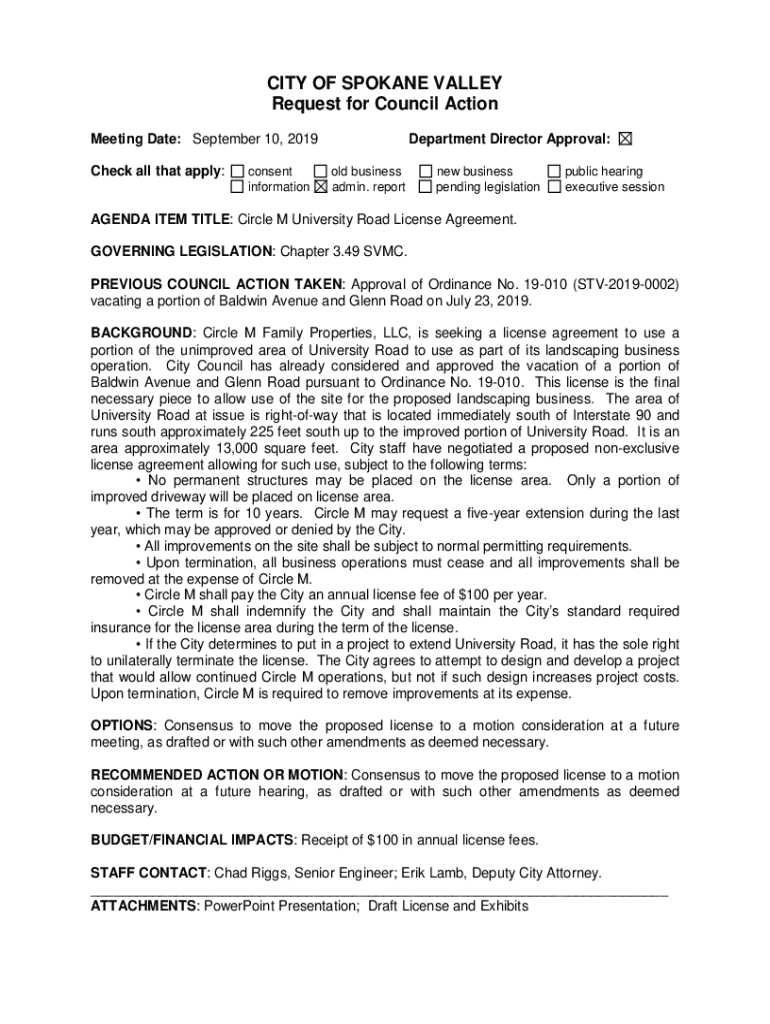 Fillable Online Request for Council Action Fax Email Print - pdfFiller