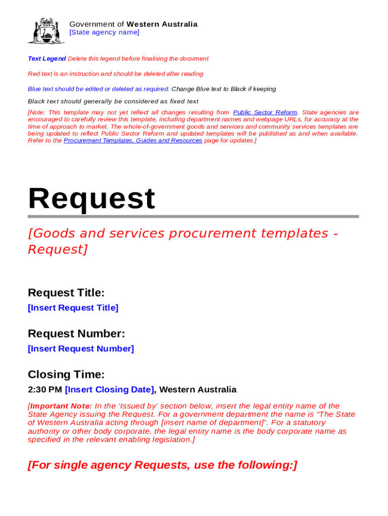 TRP Request for Offers template Doc Template | pdfFiller