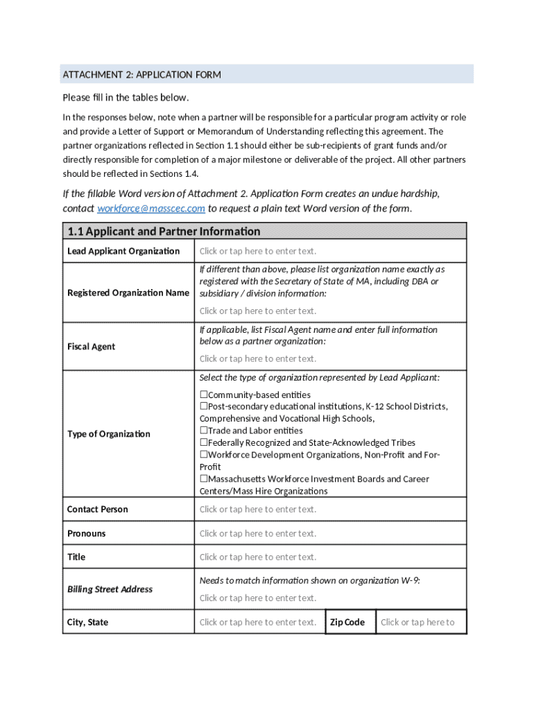 Attachment 2: Application Doc Template | pdfFiller