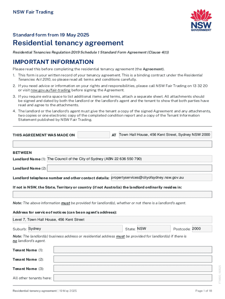 Fillable Online Residential Tenancy Agreement Fax Email Print - pdfFiller