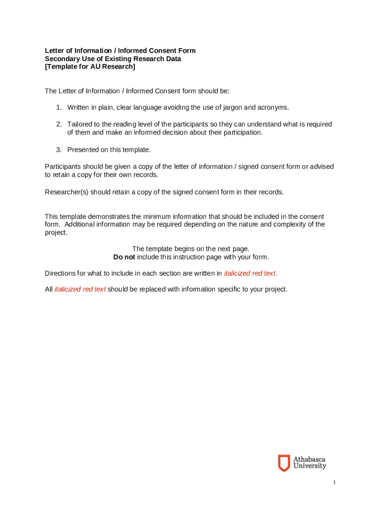 Letter of Ination / Ined Consent Doc Template | pdfFiller