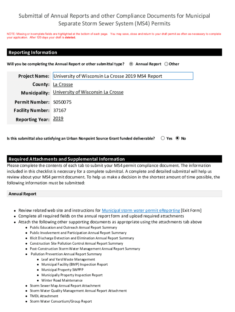 Fillable Online Submittal of Annual Reports and Other Compliance ...