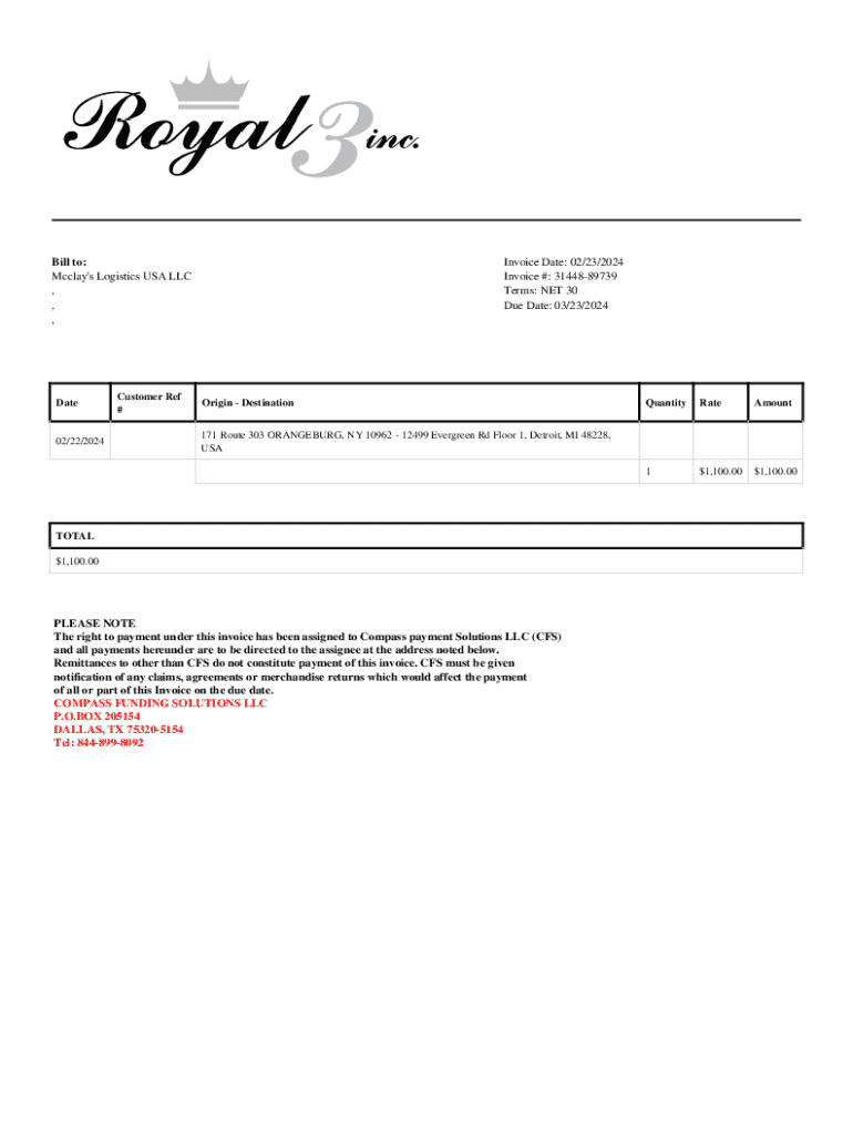 Fillable Online Invoice for Transportation Services Fax Email Print - pdfFiller