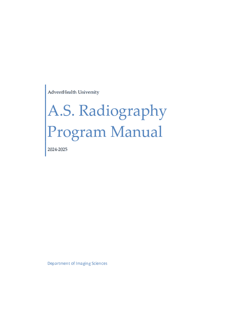 Fillable Online a.s. Radiography Program Manual 2024-2025 Fax Email ...