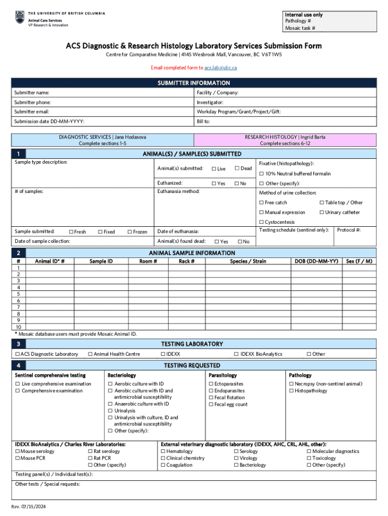 Fillable Online Acs Submission Form Fax Email Print - pdfFiller