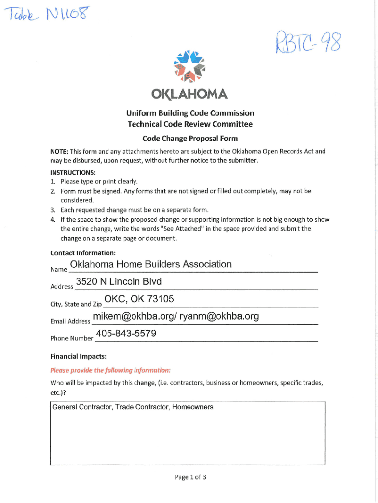 Fillable Online Code Change Proposal Form Fax Email Print - pdfFiller