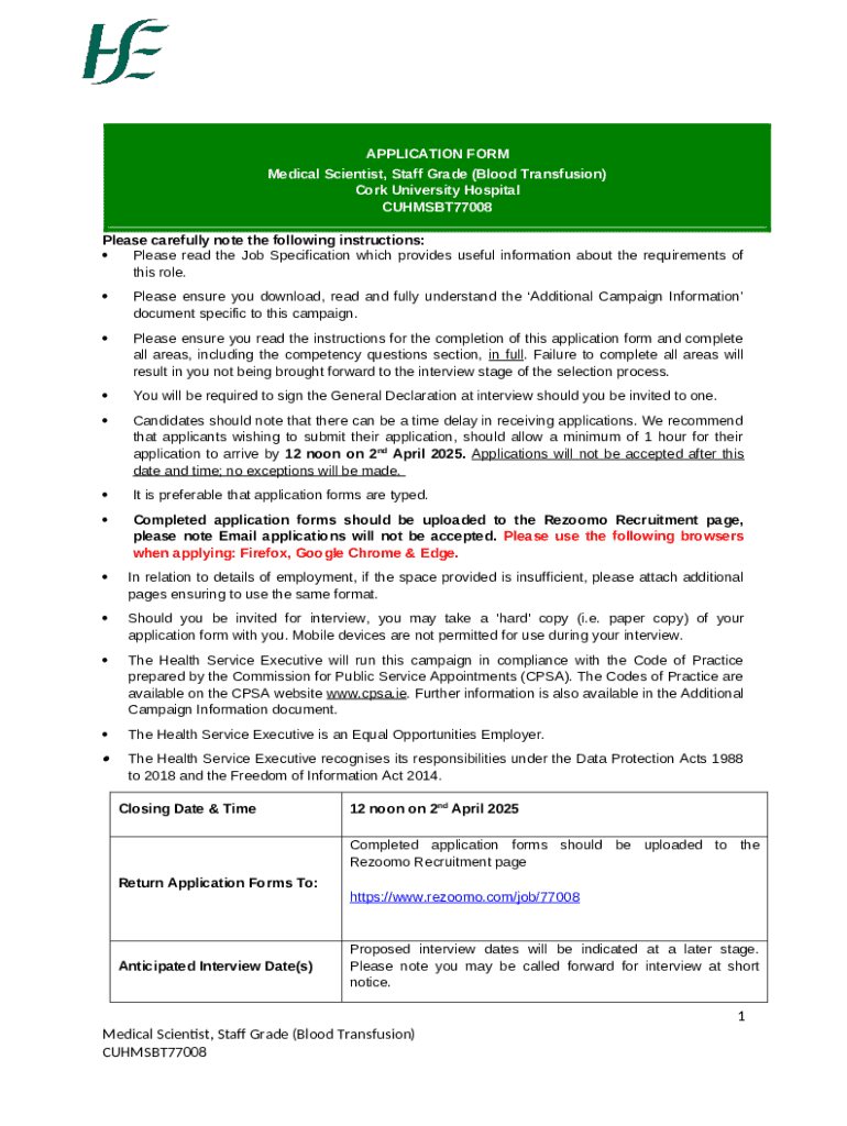 Application Doc Template | pdfFiller