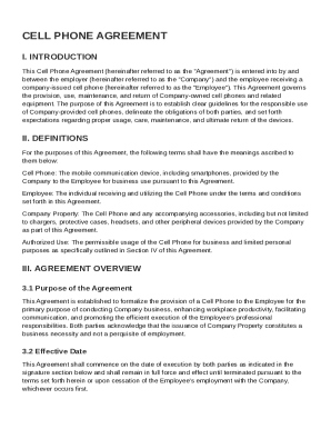 Cell Phone Agreement Template - Fill and Sign Printable Template Online