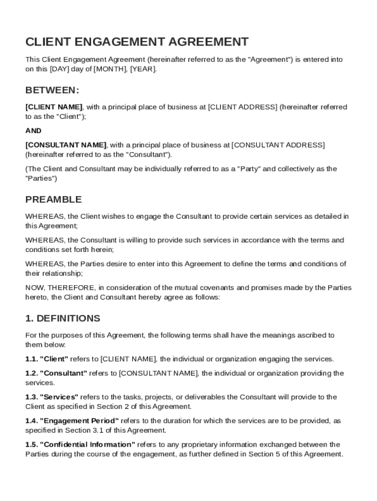 Client Engagement Agreement Template: Fill out & sign online | DocHub