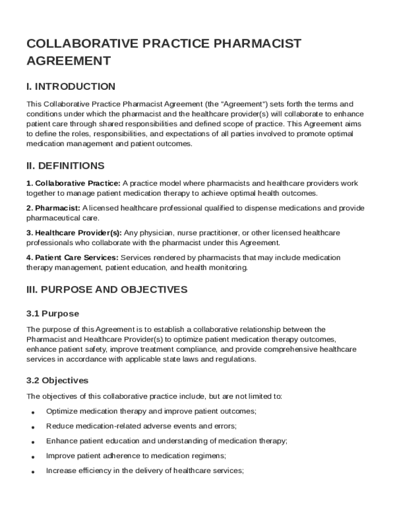 Fillable Online Collaborative Practice Pharmacist Agreement Template ...