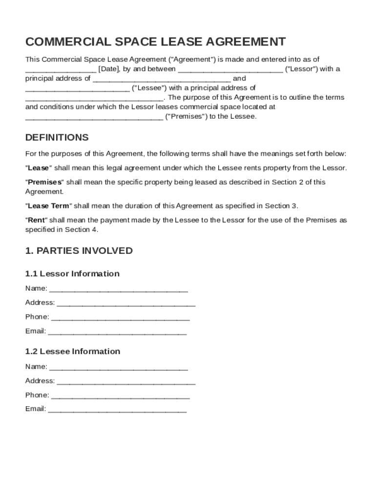 Commercial Space Lease Agreement Template: Fill out & sign online | DocHub