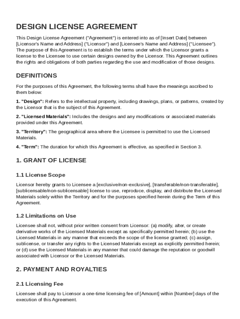 Design License Agreement Template: Fill out & sign online | DocHub