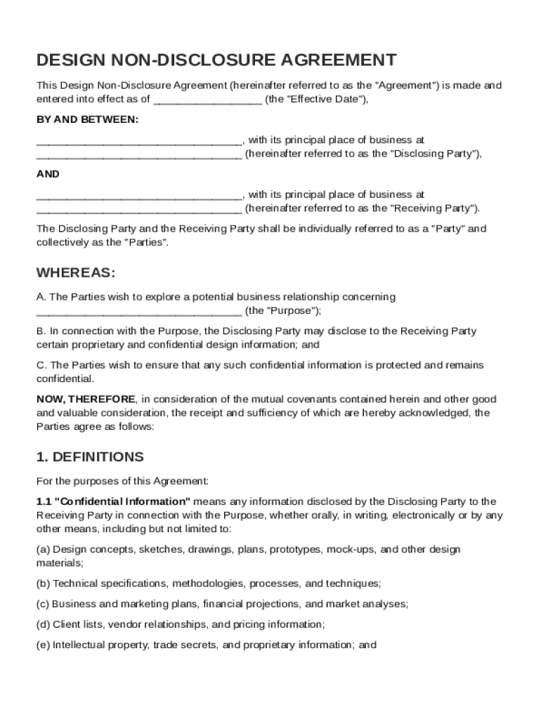 Design Non Disclosure Agreement Template: Fill out & sign online | DocHub