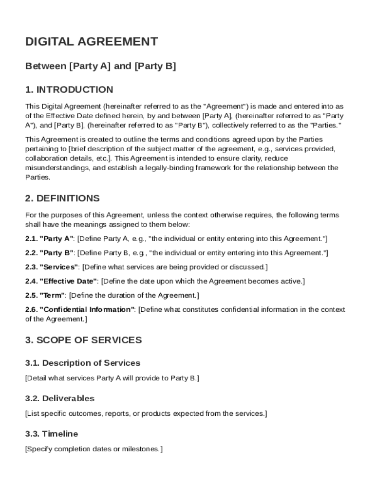 Digital Agreement Template: Fill out & sign online | DocHub