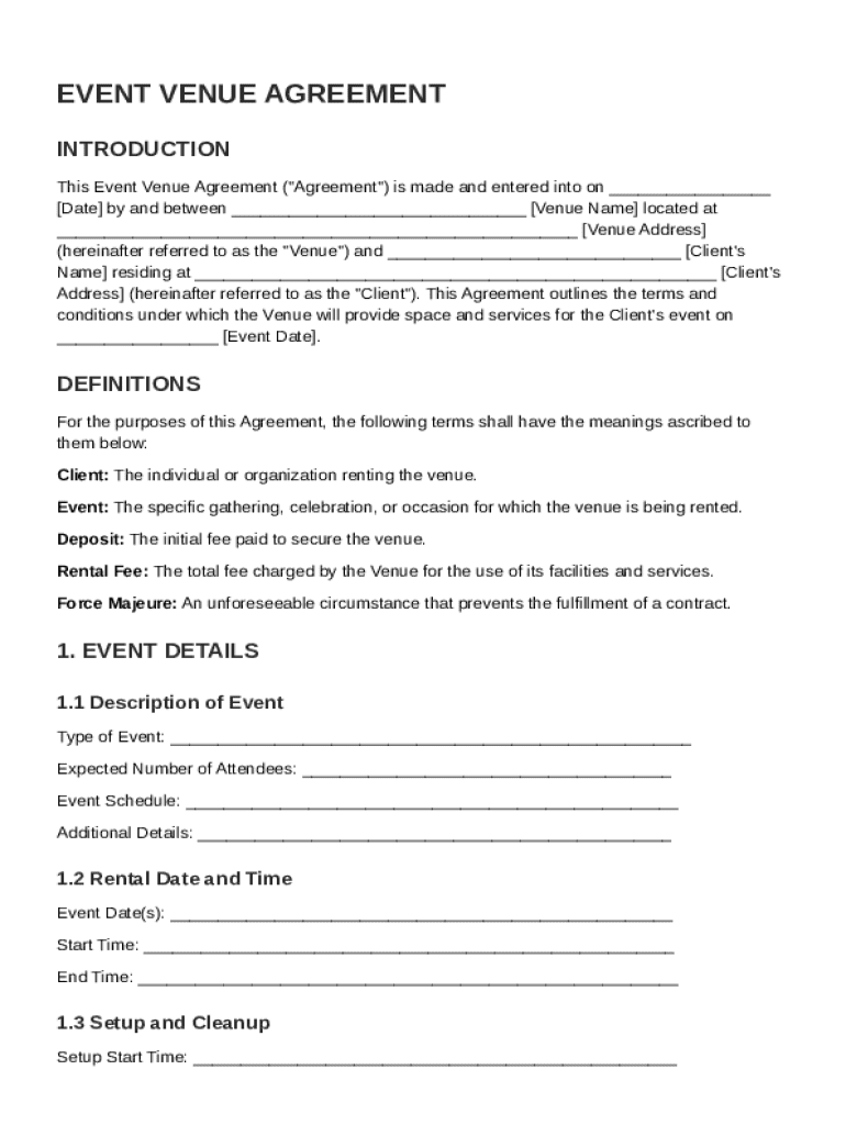 Event Venue Agreement Template: Fill out & sign online | DocHub
